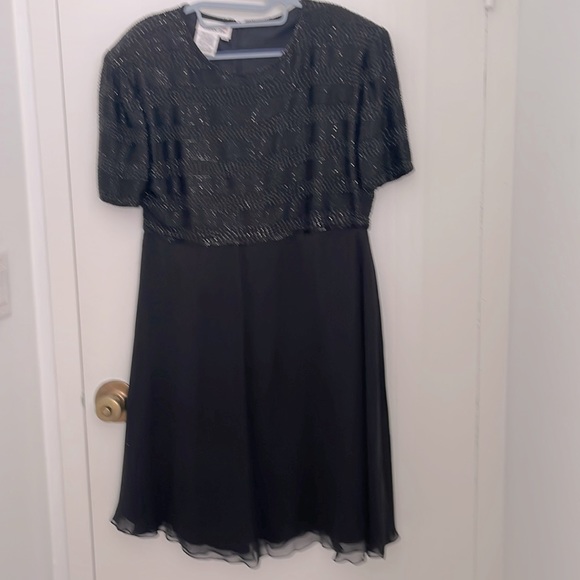 Talbots | Dresses | Talbots Mother Of The Bride Black Sequin Silk Dress ...